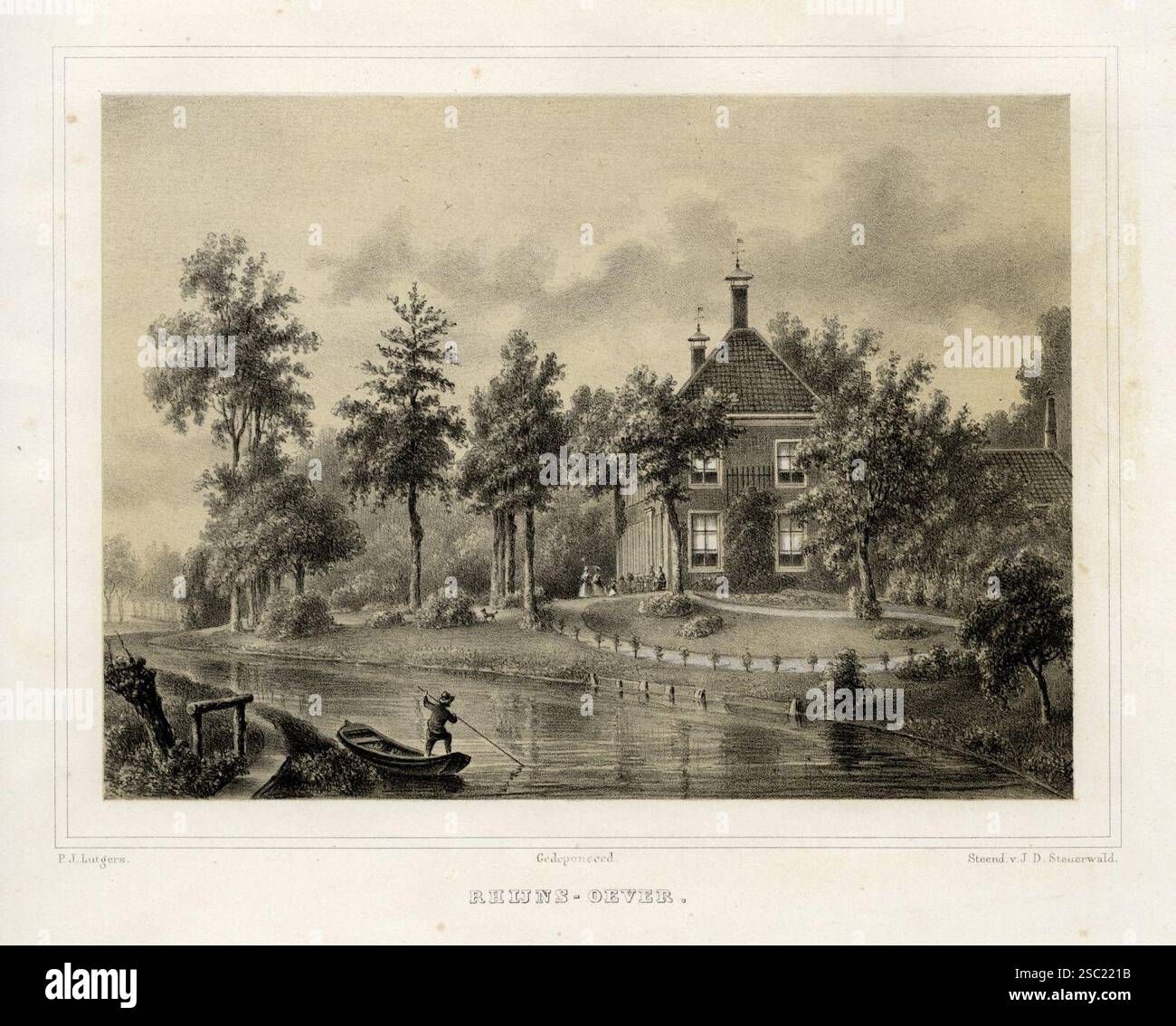 Gezicht over de Kromme Rijn op de zijgevel van het huis Rijnsoever bij ...