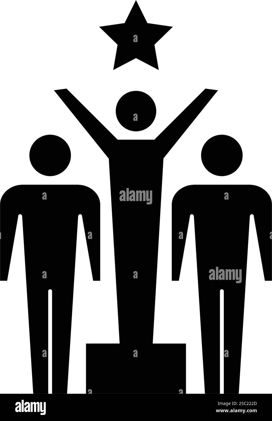 Leadership icon vector group of people and leader symbol in glyph ...