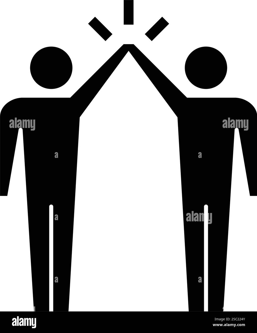 Leadership icon vector group of people and leader symbol in glyph ...