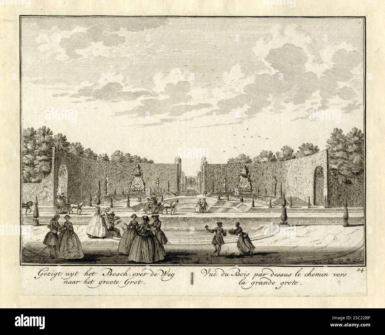 Gezicht over de weg die de buitenplaats Ter Meer te Maarssen doorsnijdt ...