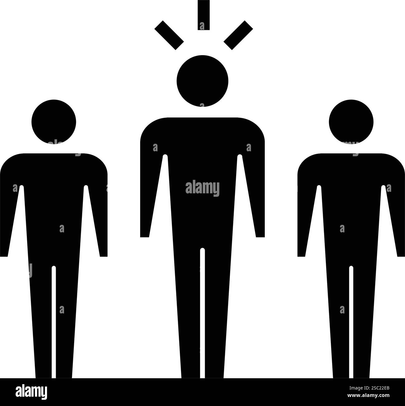 Leadership icon vector group of people and leader symbol in glyph ...