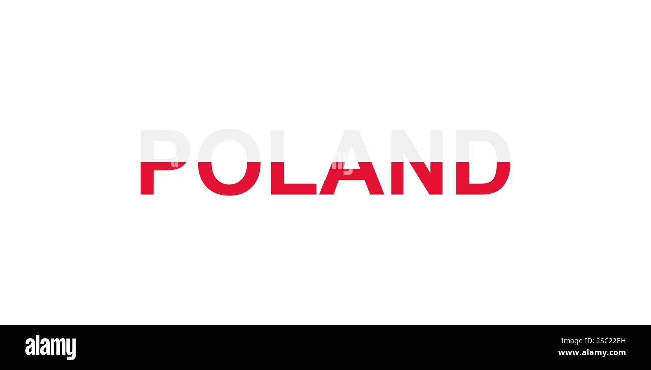 Letters Poland in the style of the country flag. Poland word in ...