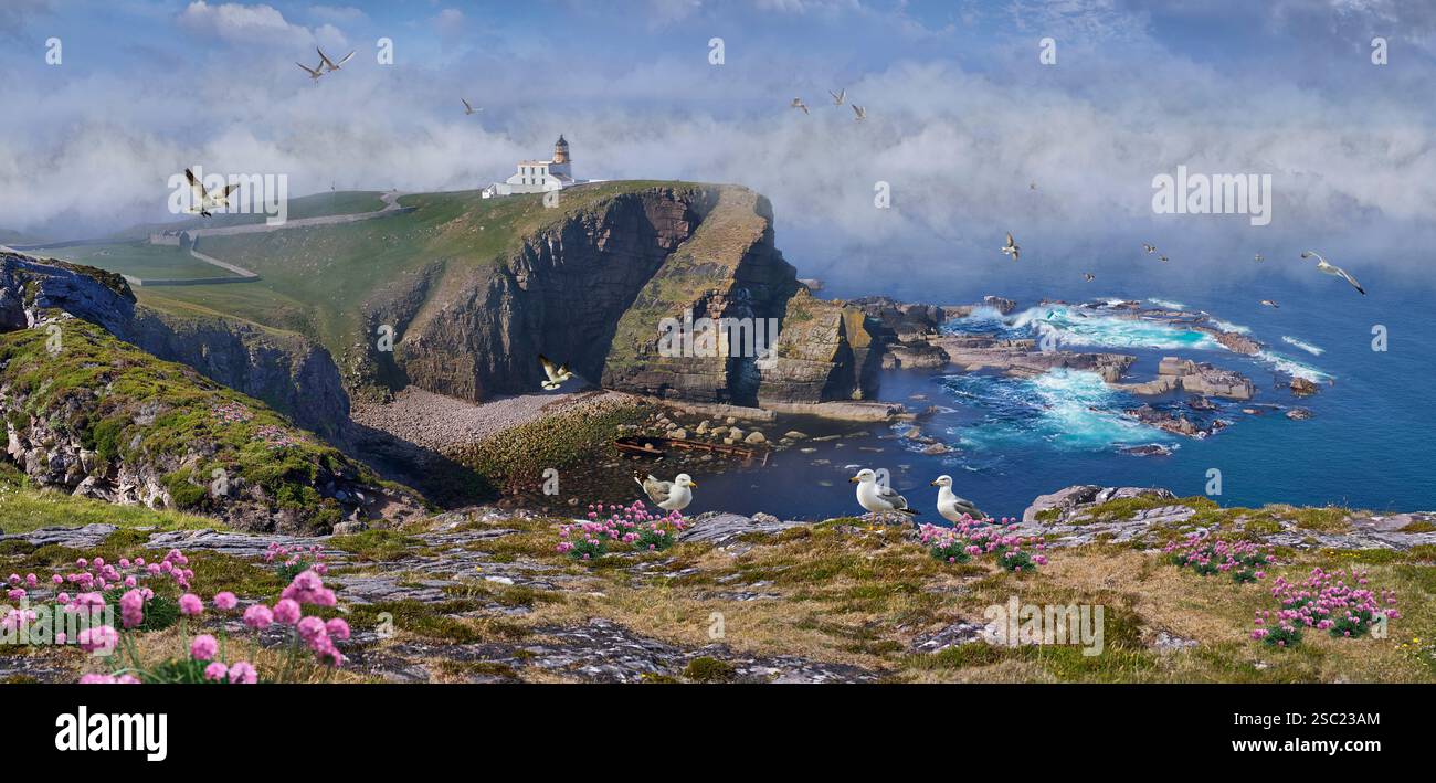 Colour photo of Stoer Head Lighthouse, Thomas Stevenson in 1870 ...