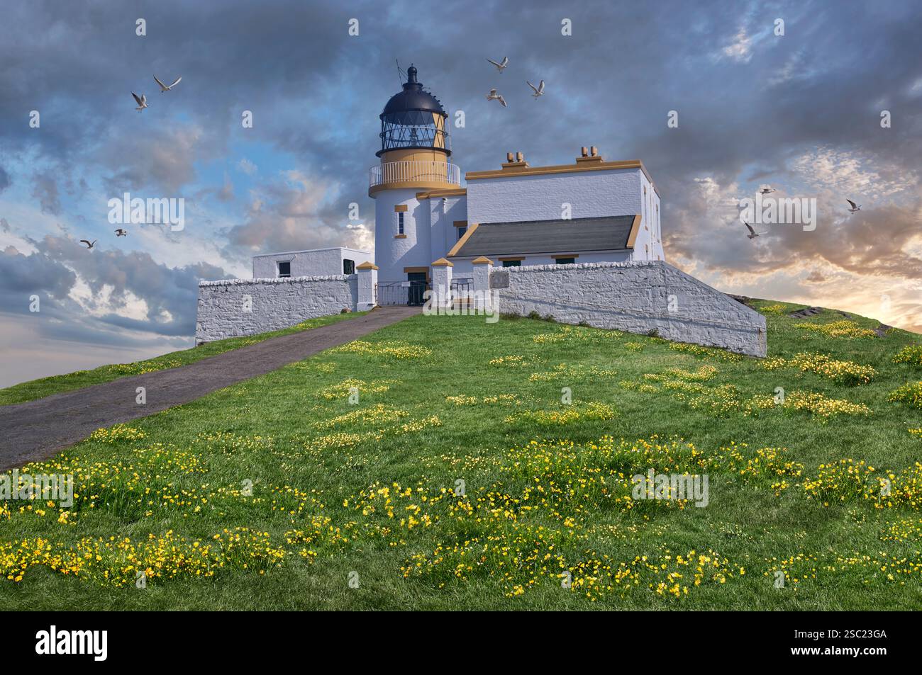 Colour photo of Stoer Head Lighthouse, Thomas Stevenson in 1870 ...