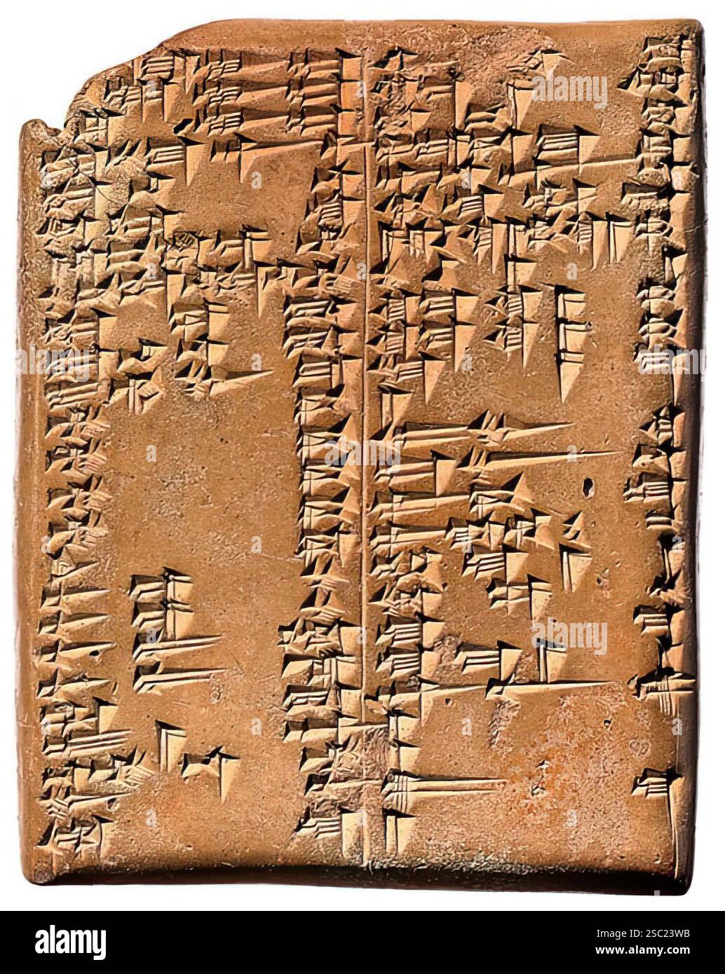 7525. Cuneiform tablet with Sumerian in the left column and Akkadian ...