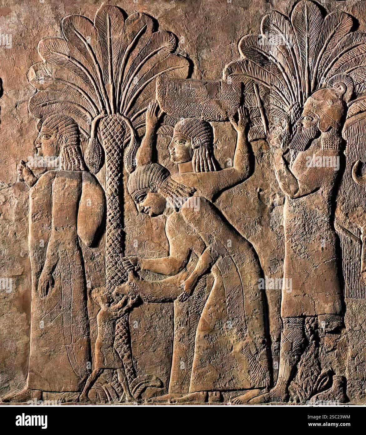 7529. Relief of Chaldean prisoners captured by Assyrians, relief from ...