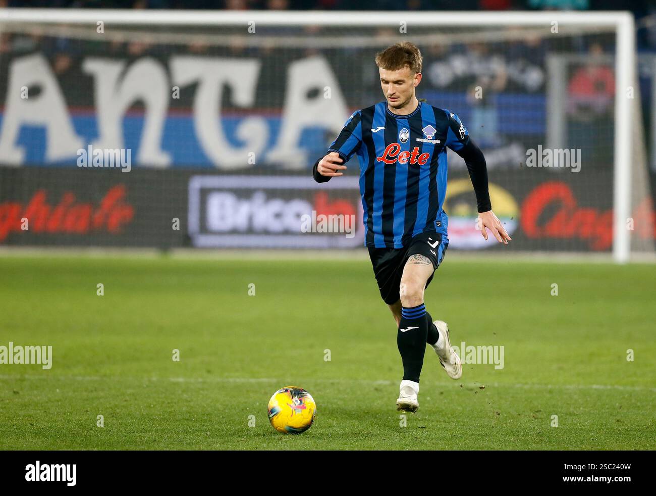 BERGAMO, ITALY - FEBRUARY 4: Stefan Posch of Atalanta BC in action ,during the Coppa Italia ...