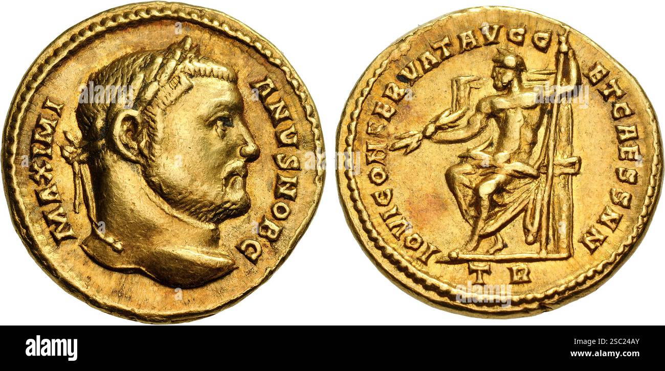 7585. Gold coin of Galerius Valerius Maximianus (c. 258 – May 311) was ...