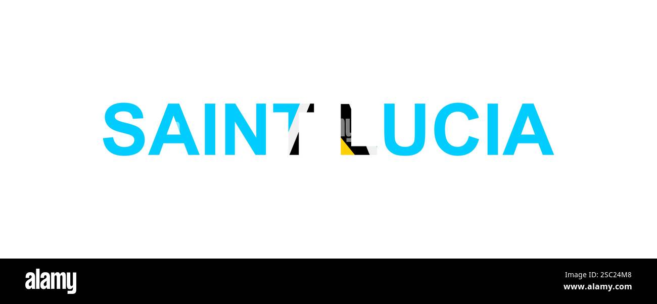 Letters Saint Lucia in the style of the country flag. Saint Lucia word ...