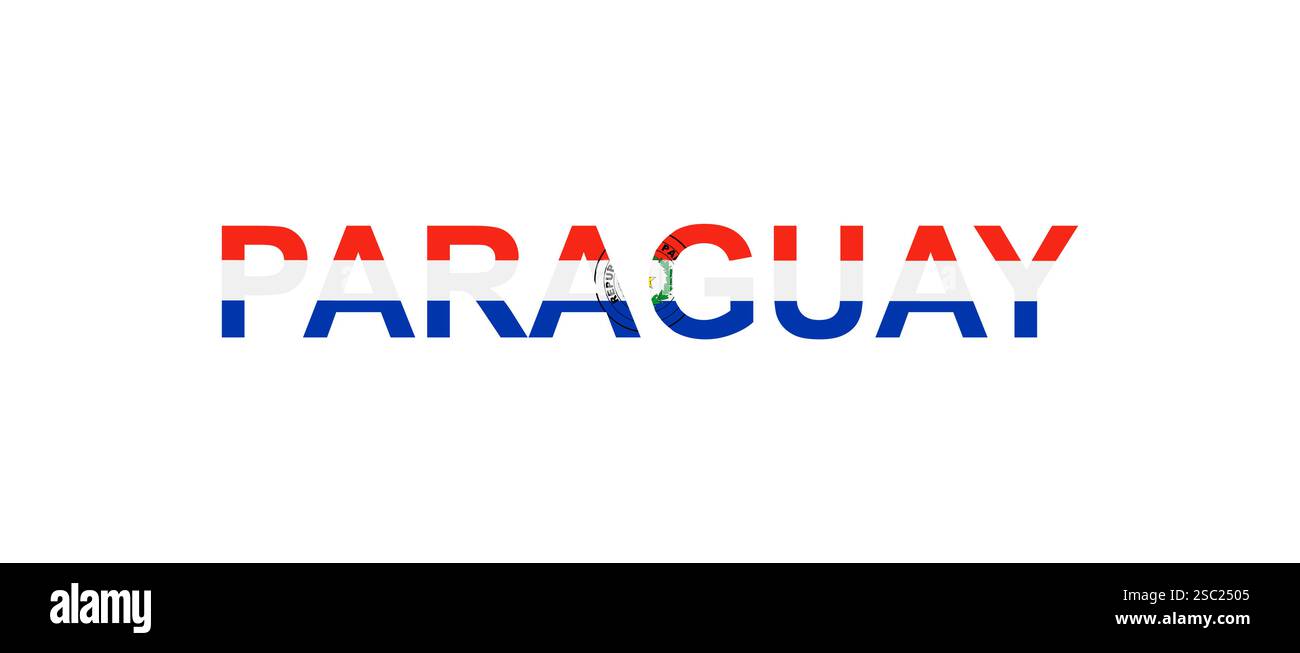 Letters Paraguay in the style of the country flag. Paraguay word in ...