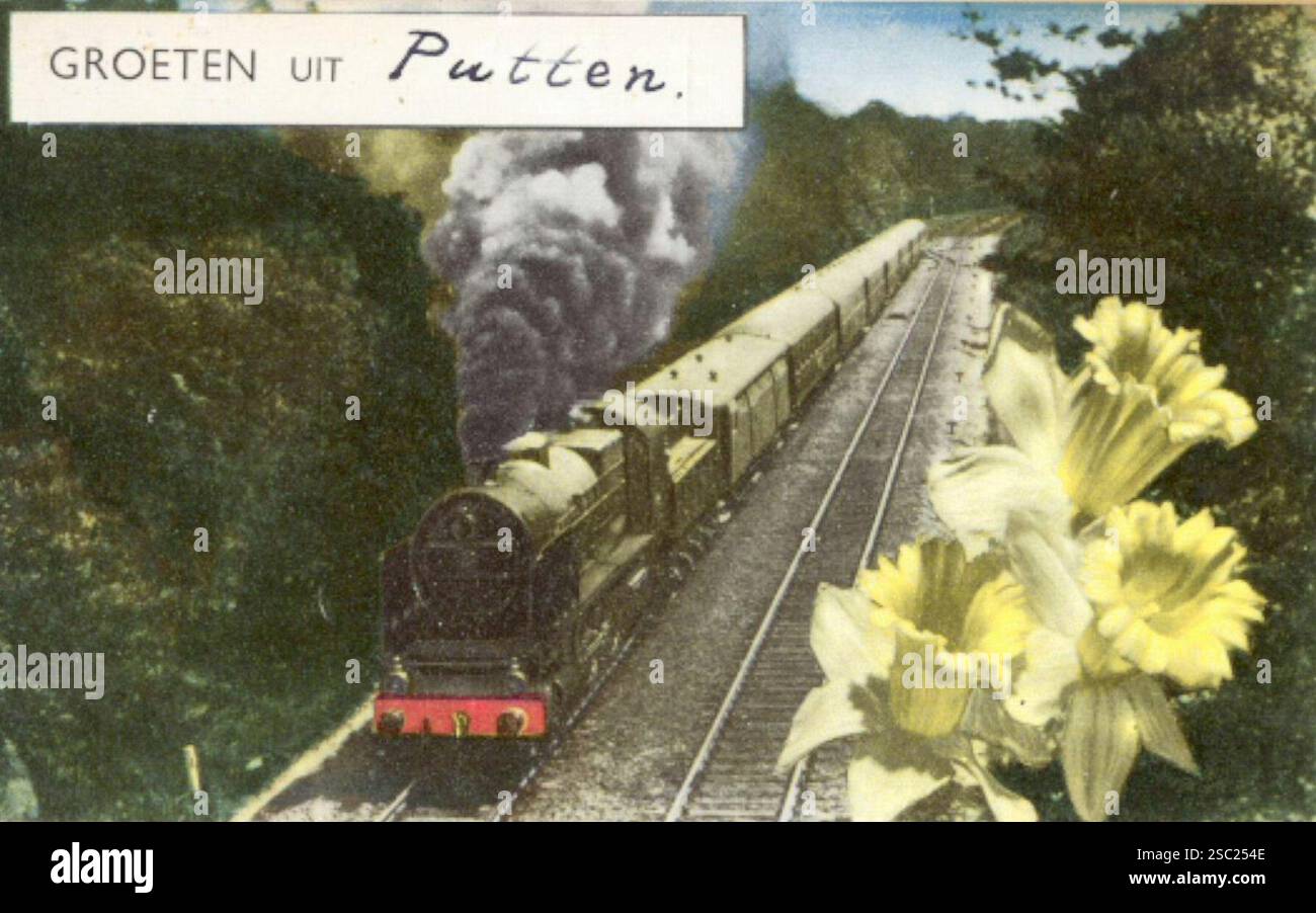 Afbeelding van een stoomlocomotief uit de serie 3900 van de N.S. met ...