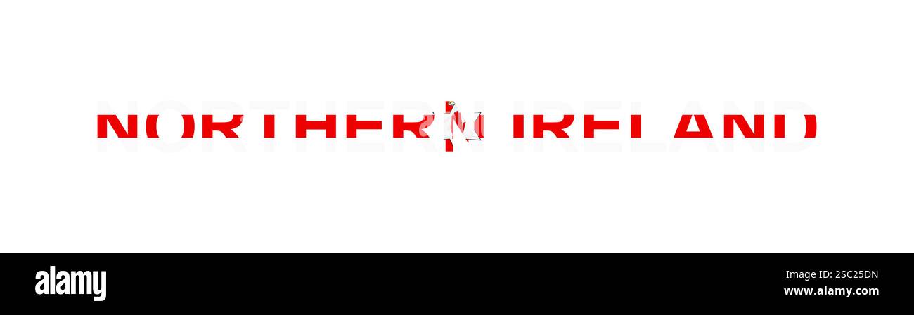 Letters Northern Ireland in the style of the country flag. Northern ...