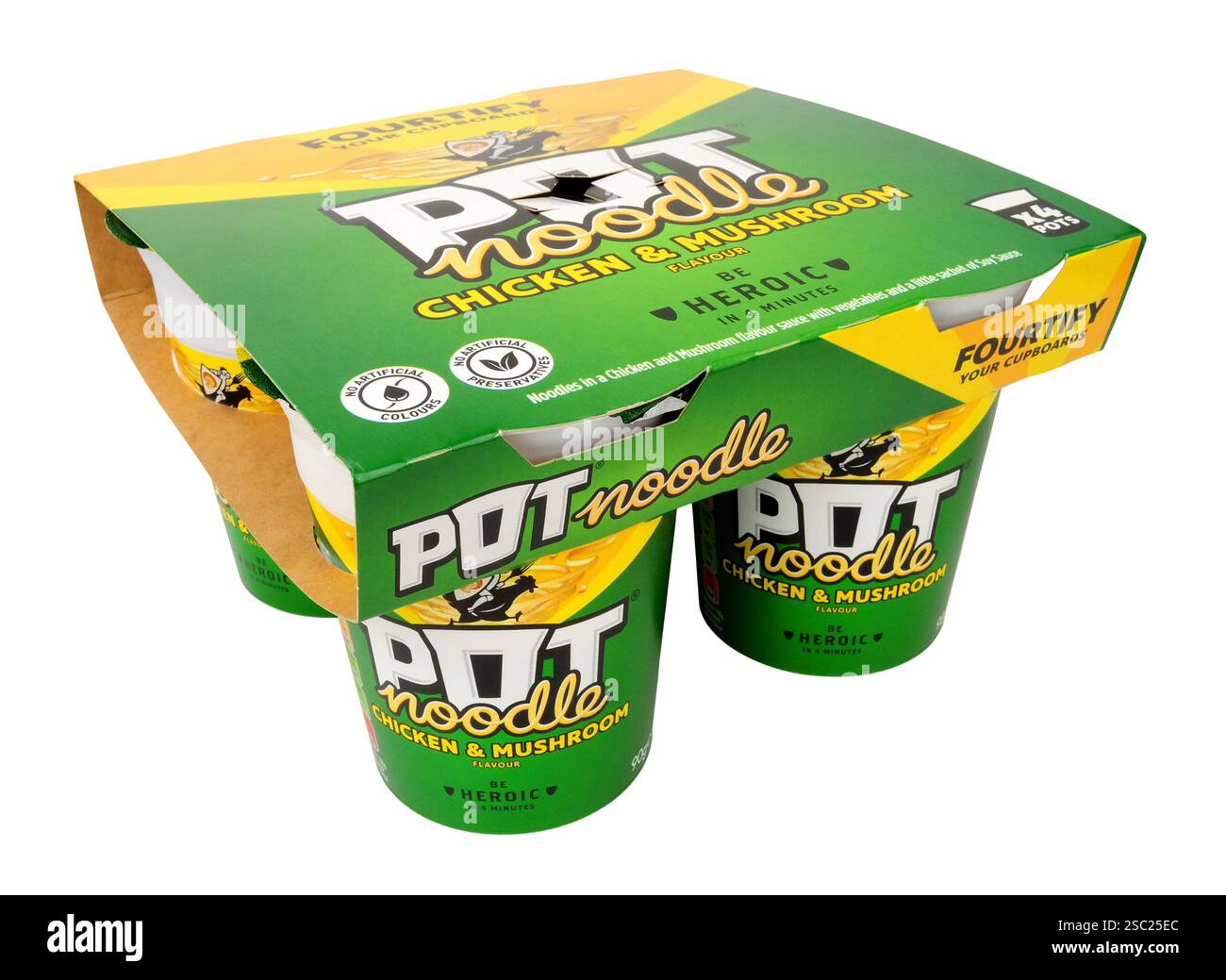 Pot noodle chicken and mushroom flavour instant noodles in a pack ...