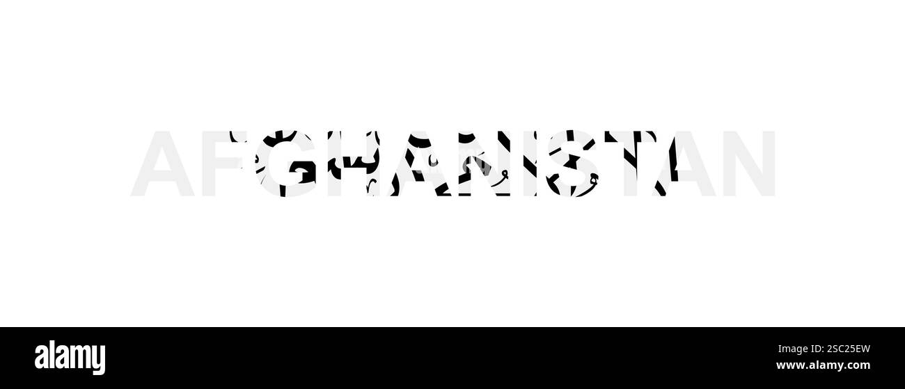 Letters Afghanistan in the style of the country flag. Afghanistan word ...