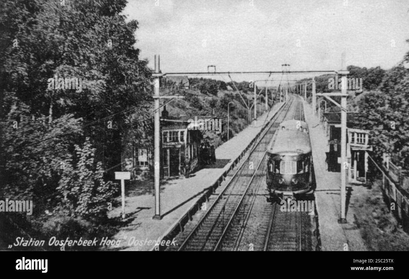 Gezicht op het N.S.station Oosterbeek Hoog te Oosterbeek, met een ...