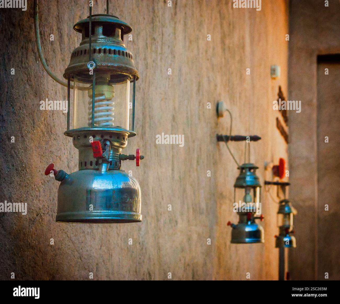 Arab street lanterns in the city of Dubai in the United Arab Emirates ...