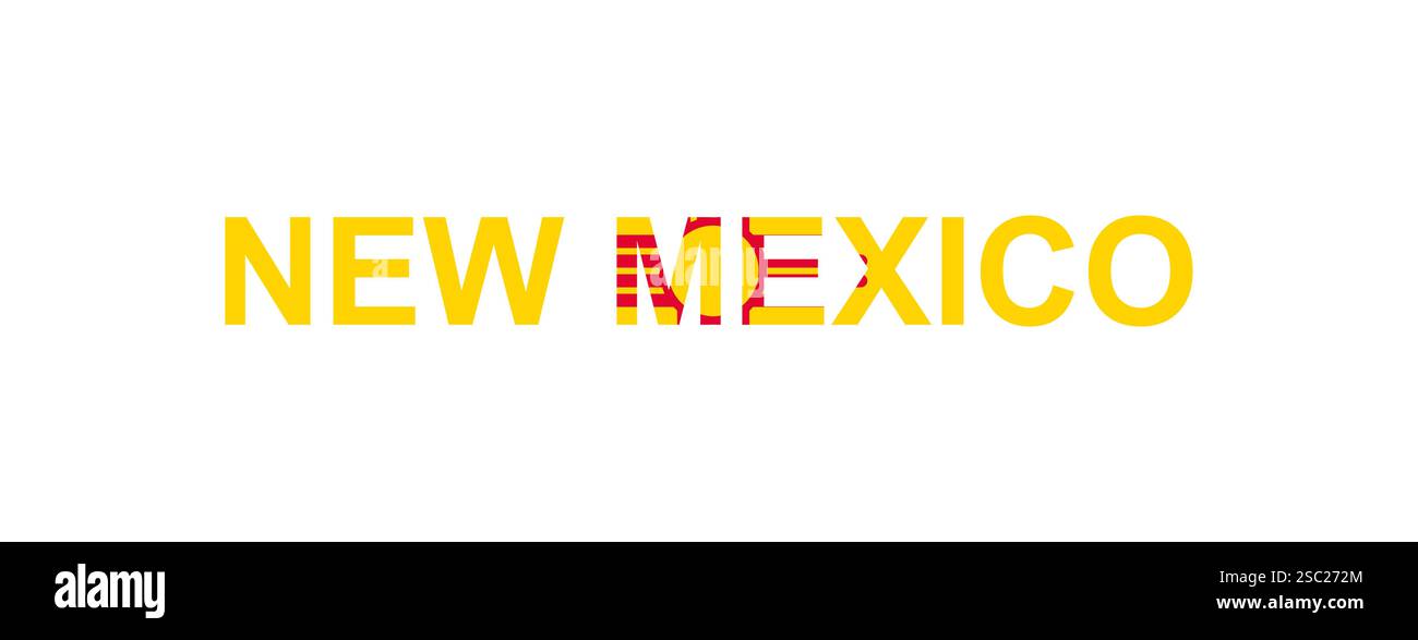 Letters New Mexico in the style of the country flag. New Mexico word in ...