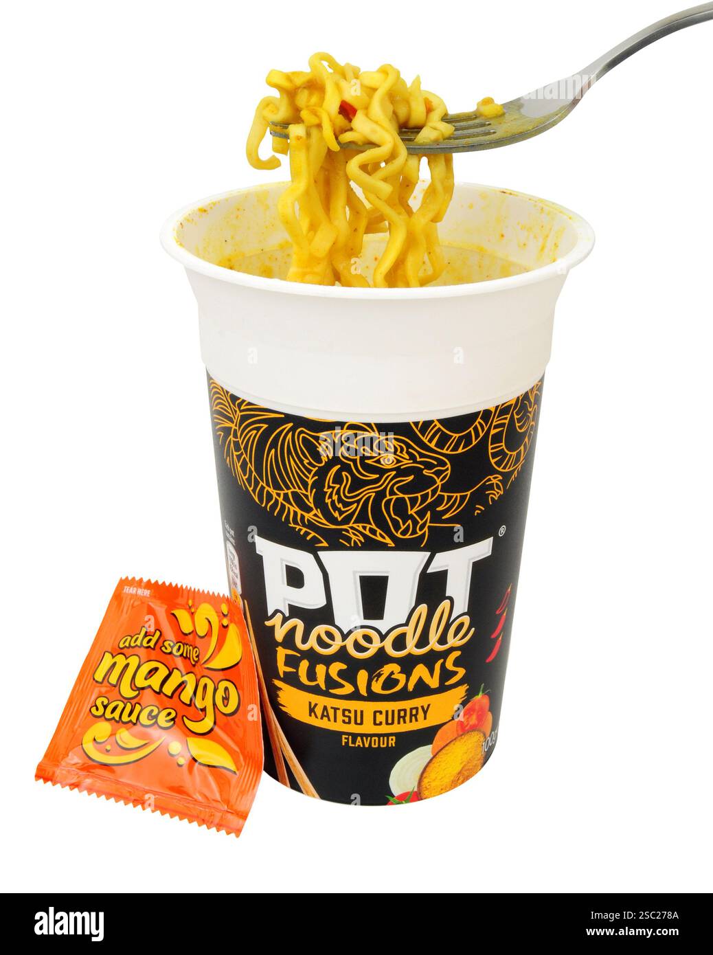 Prepared Pot noodle infusions katsu curry flavour instant noodles in a ...