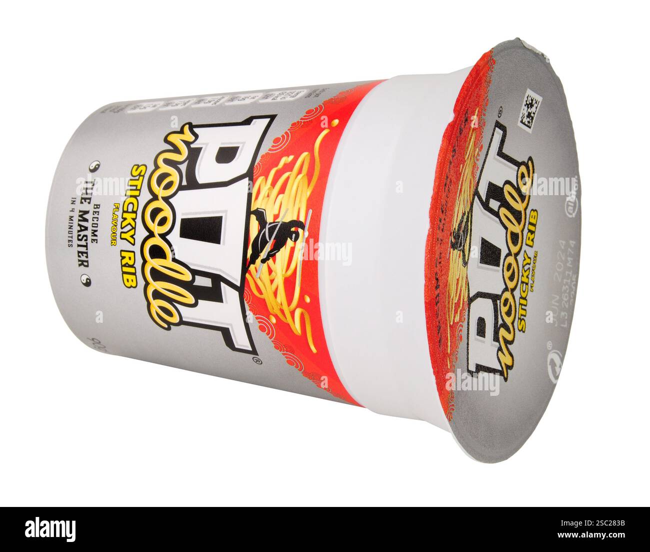 Pot Noodle sticky rib flavour instant noodle snack in a 90g pot Stock ...