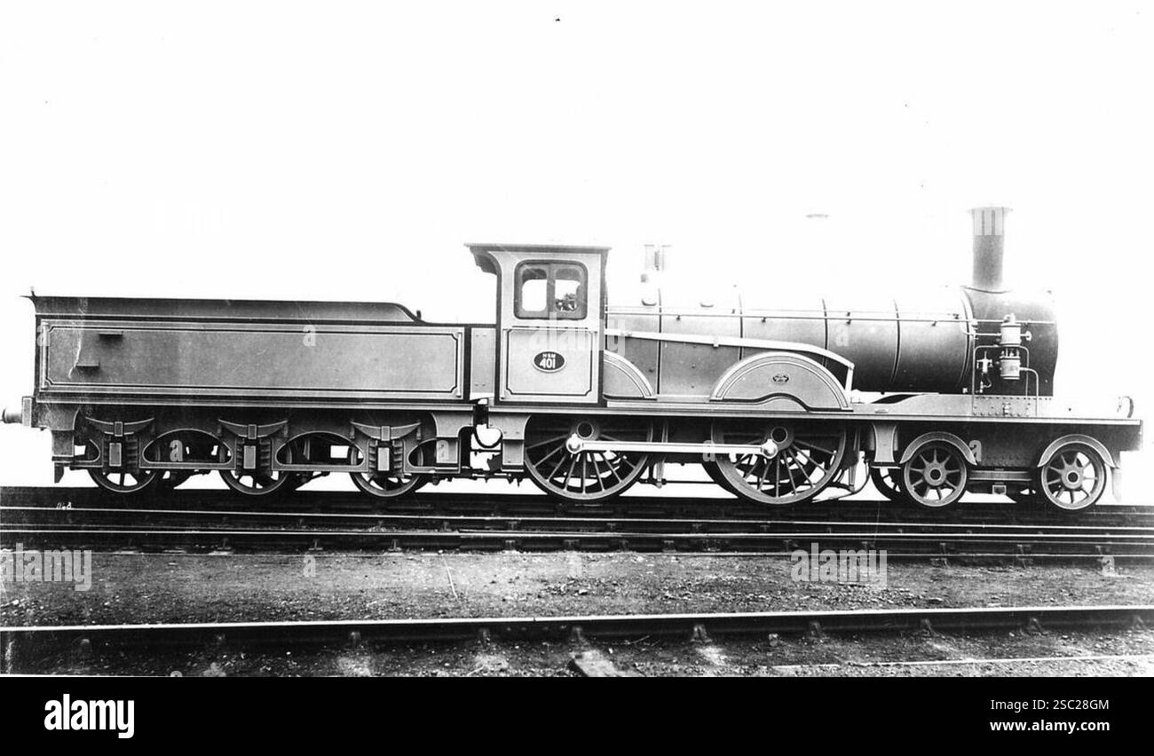 Afbeelding van de fabrieksnieuwe stoomlocomotief nr 401 serie 359 408 ...
