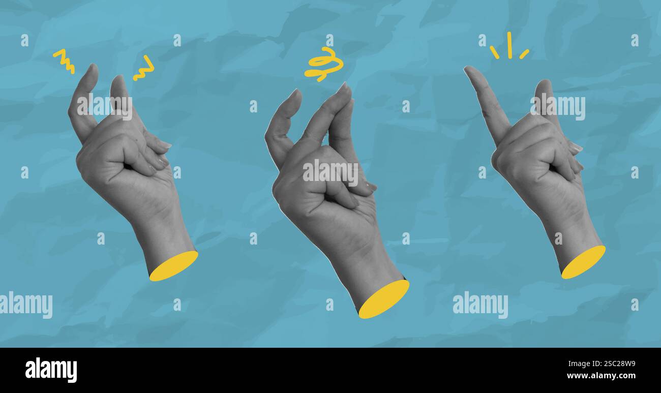 Set of expressive hand gestures for communication and creativity, vector illustration Stock ...