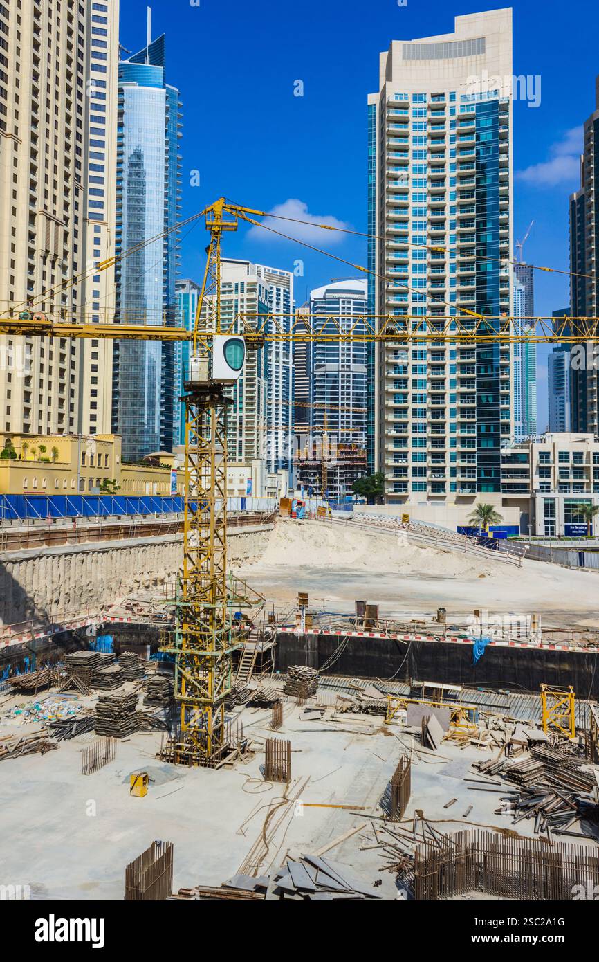 DUBAI, UAE - NOVEMBER 16: Dubai Marina. Construction of skyscrapers in Dubai UAE November 16 ...