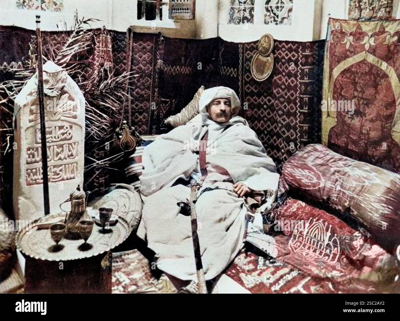 Pierre Loti (1850-1923) French novelist posing in an oriental salon in ...