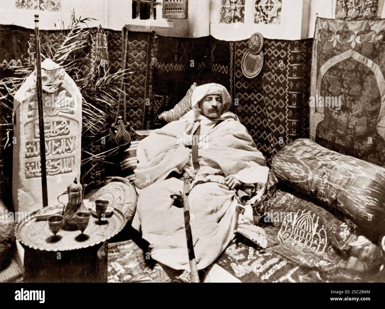 Pierre Loti (1850-1923) French novelist posing in an oriental salon in ...