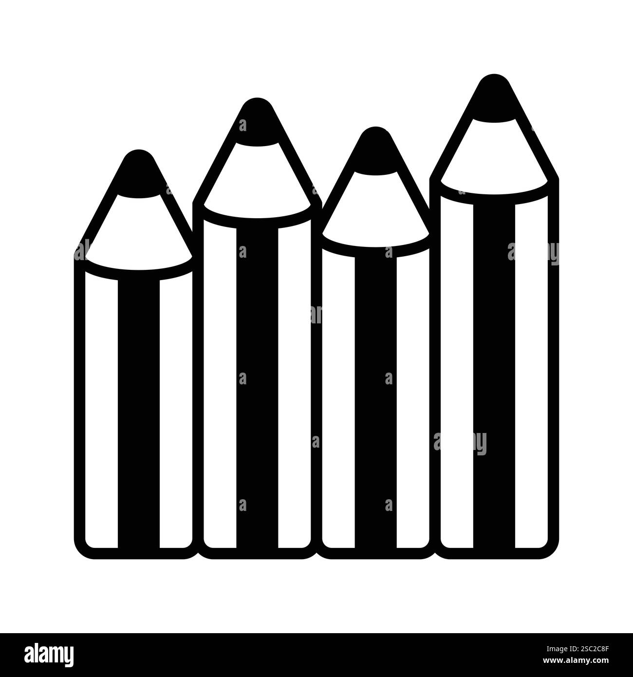 Grab this amazing icon of pencil colors, drawing tools, stationery ...