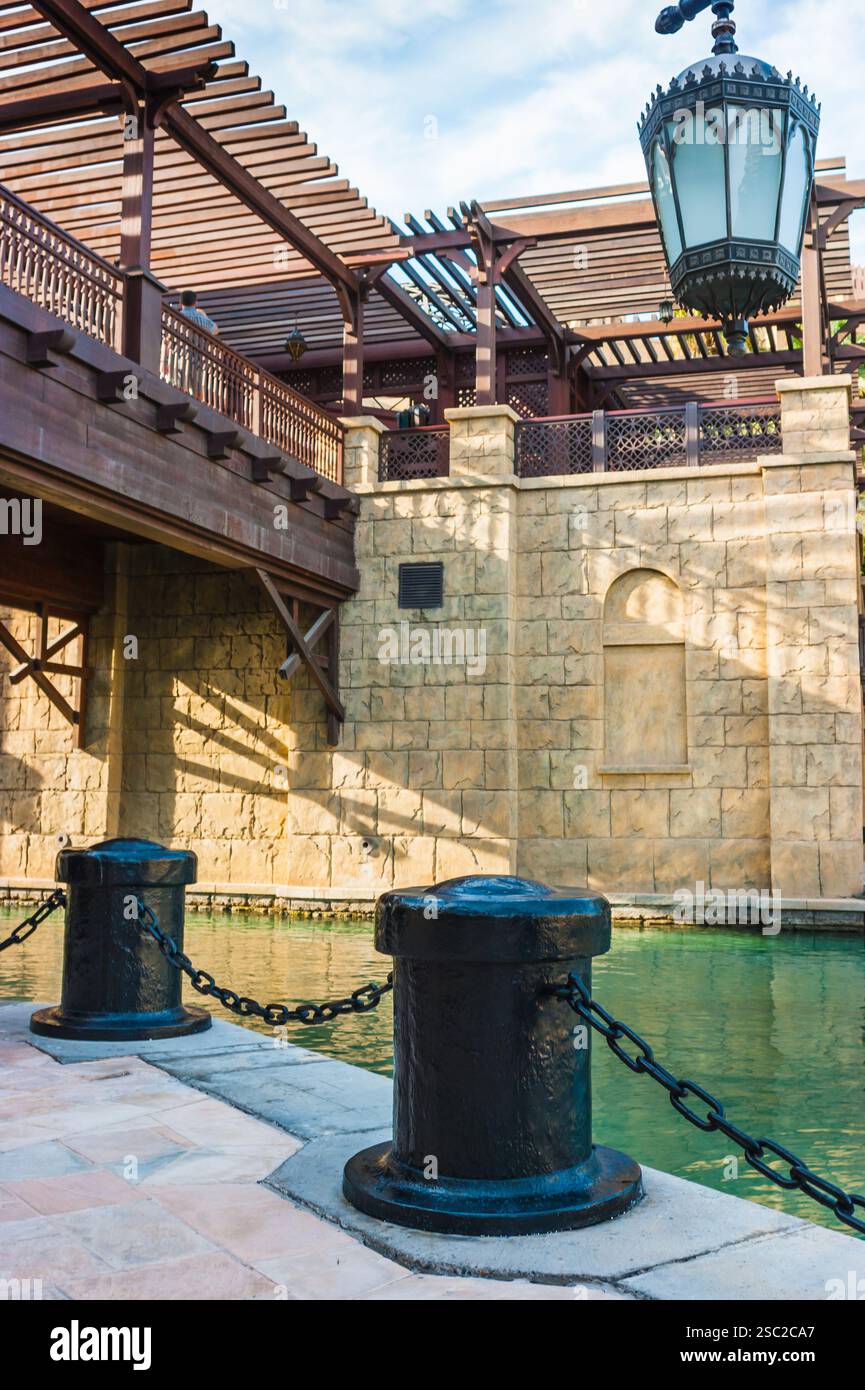 Arab street lanterns in the city of Dubai in the United Arab Emirates ...