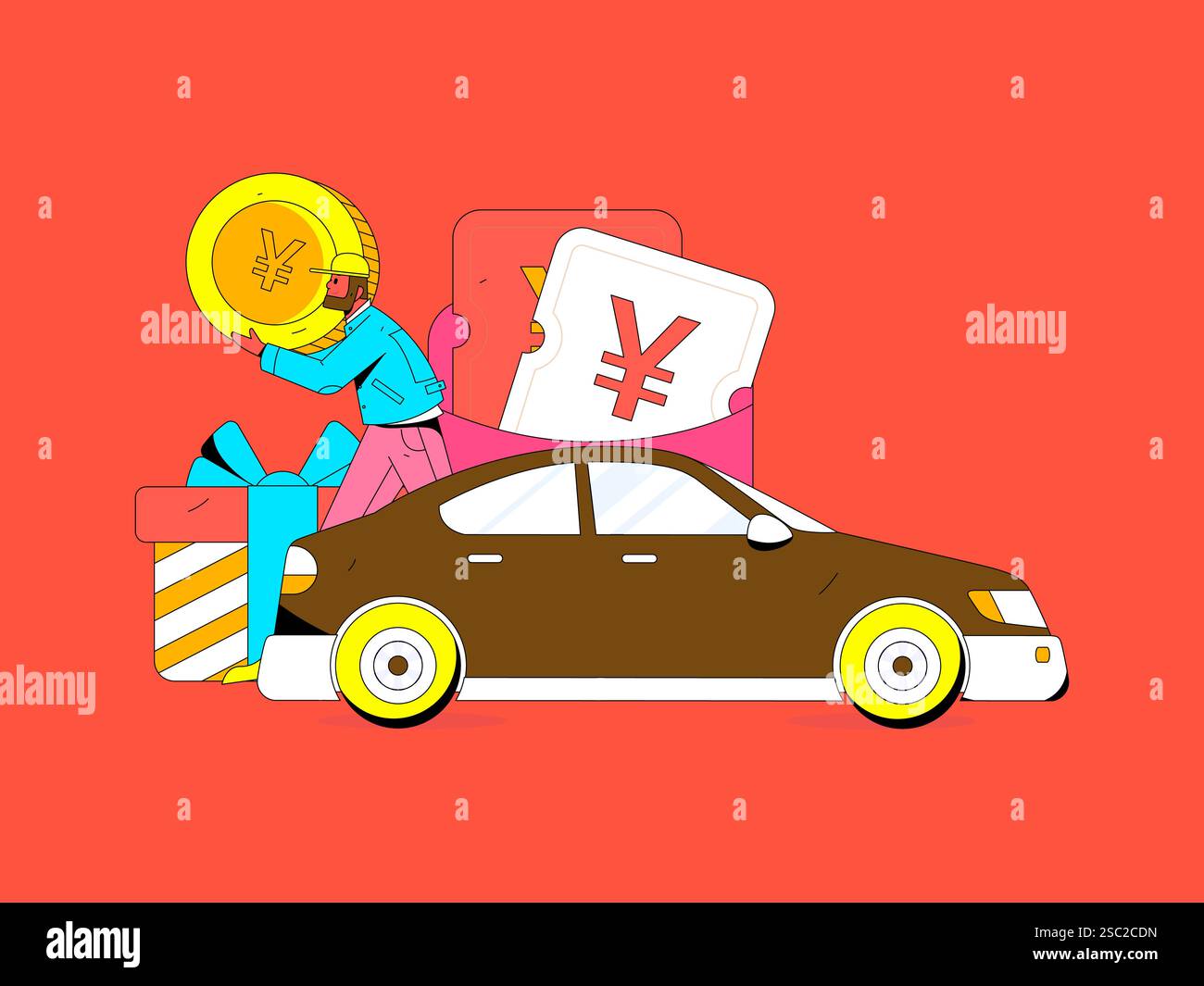 Flat vector concept operation hand drawn illustration of people taking ...