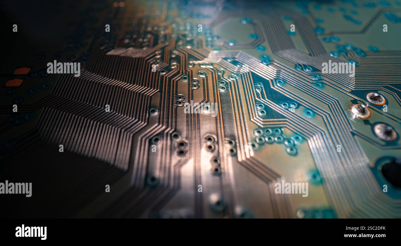 Electronic circuit board technology background. Electronic plate ...