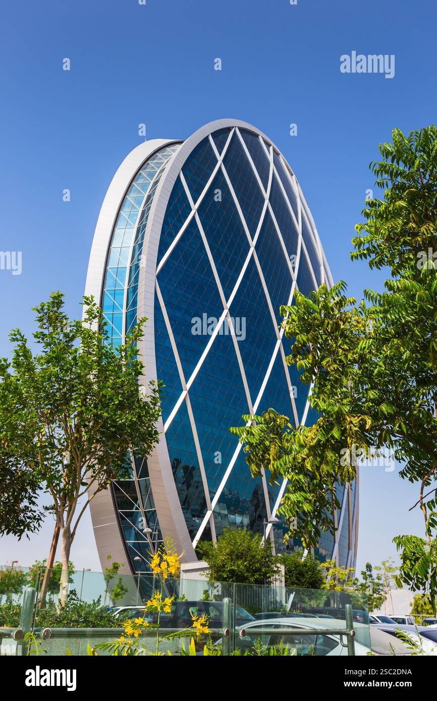 ABU DHABI, UAE - NOVEMBER 5: The Aldar headquarters building is the ...