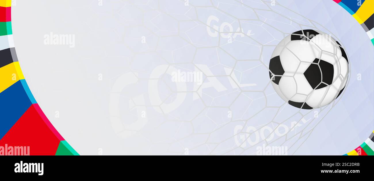 Soccer Ball Scoring Goal with Vibrant Border Design. Ideal for sports ...