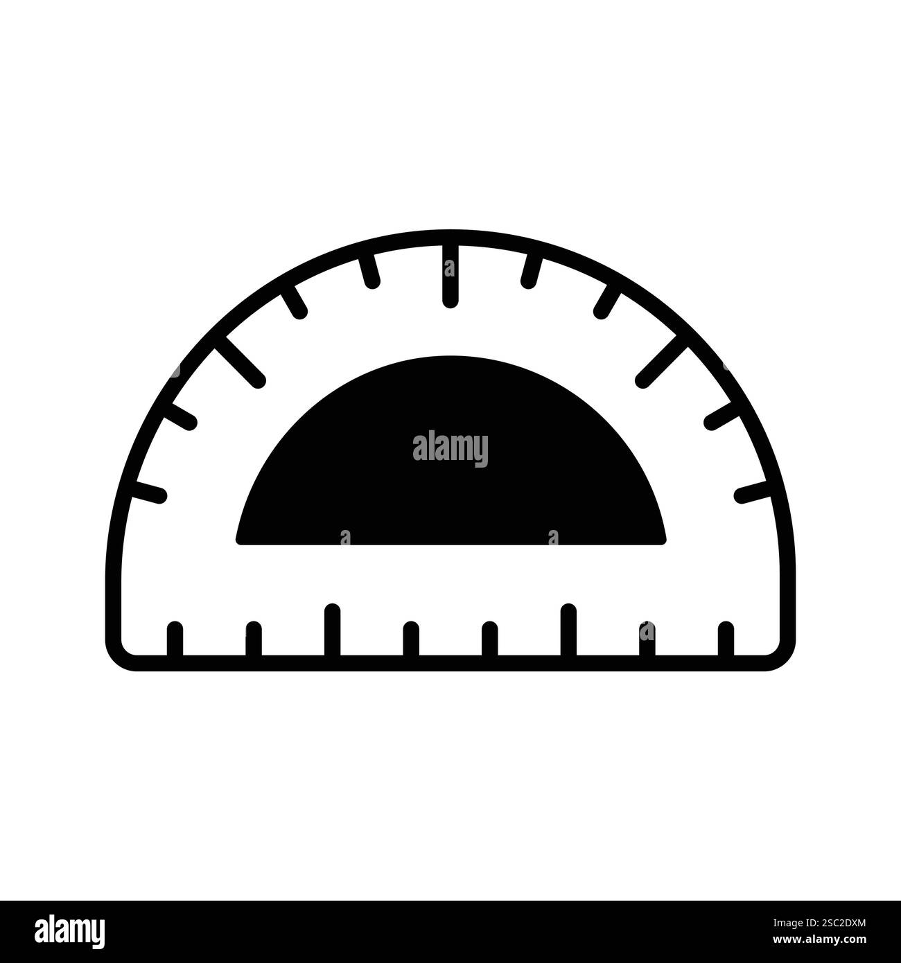 A precise and creative protractor icon, suitable for measuring angles ...