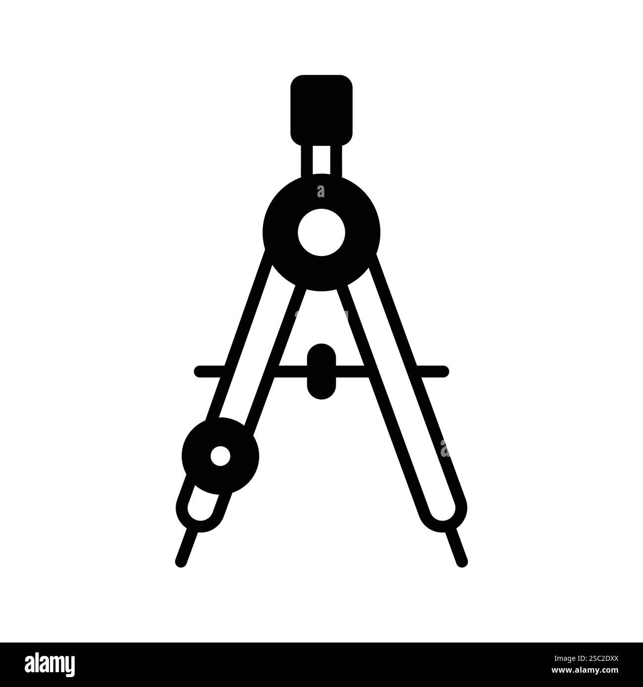 A precise geometric compass icon, perfect for indicating drafting ...