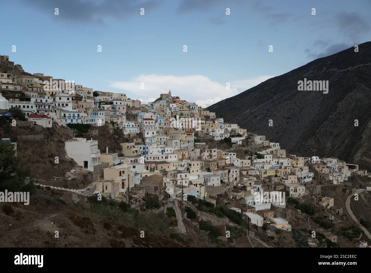 The Greek island of Karpathos surrounded by the Mediterranean Sea Stock ...
