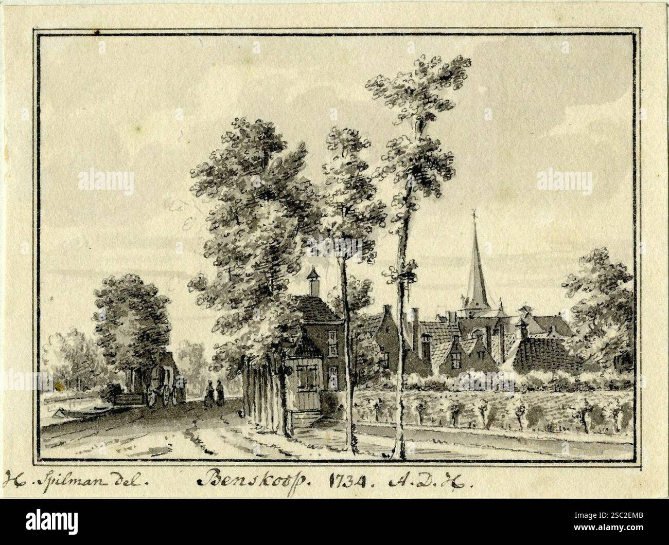 Gezicht op het dorp Benschop Stock Photo - Alamy
