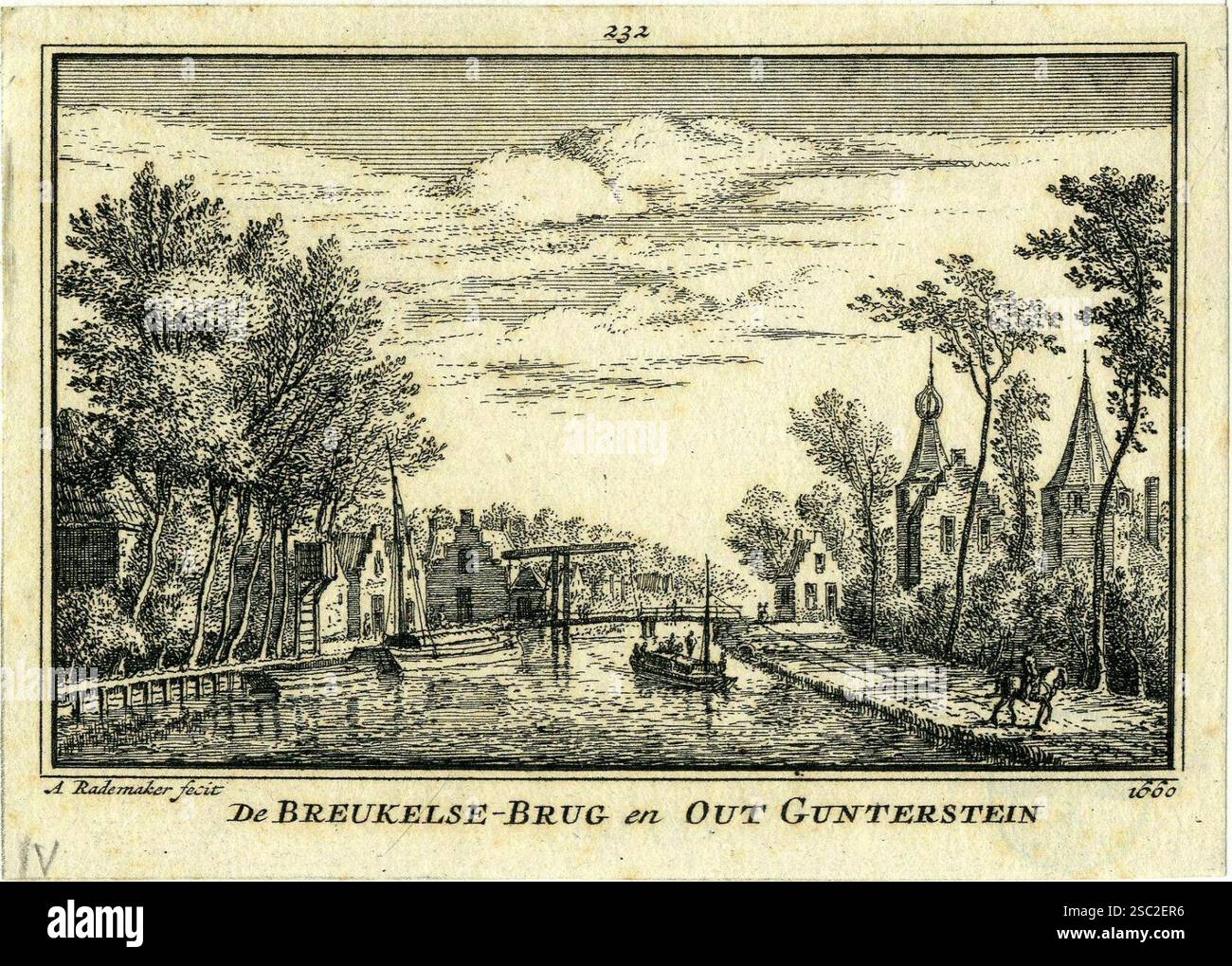 Gezicht op de Vecht bij Breukelen met de ophaalbrug vanuit het zuiden ...