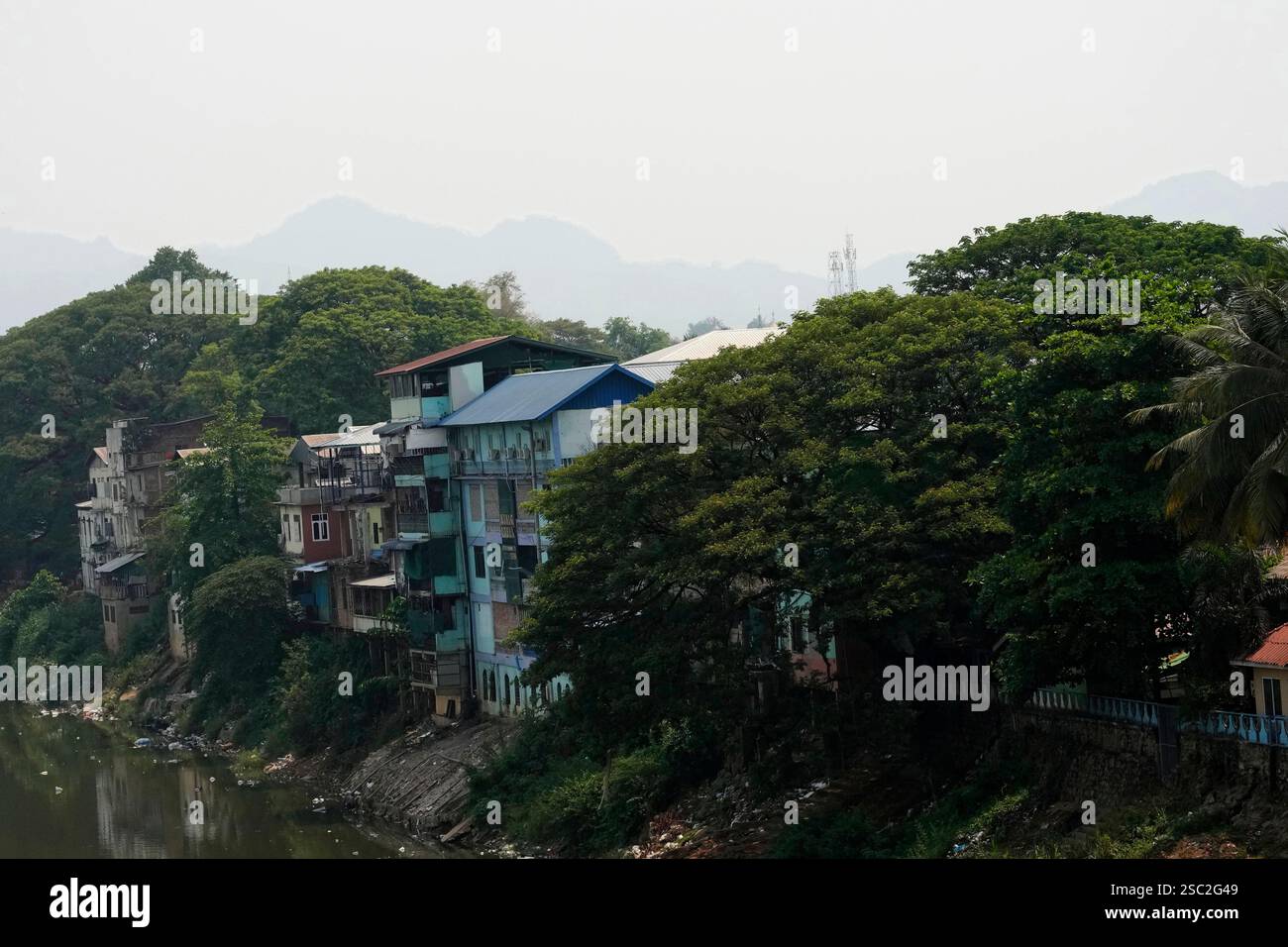 File-General view Myawaddy district in eastern Myanmar, April 12, 2024 ...