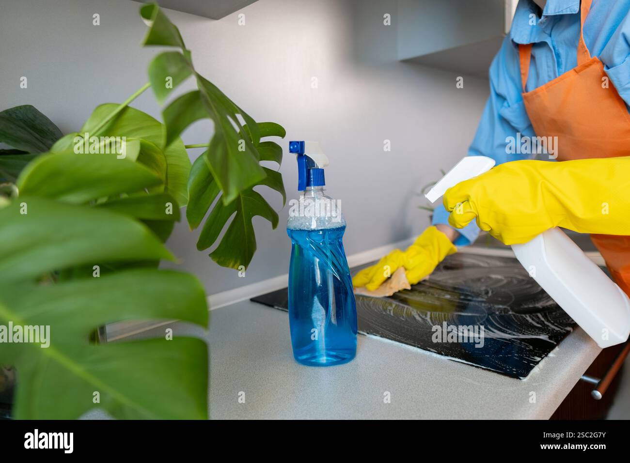 Using cleaning products allows for quick surface cleaning ...