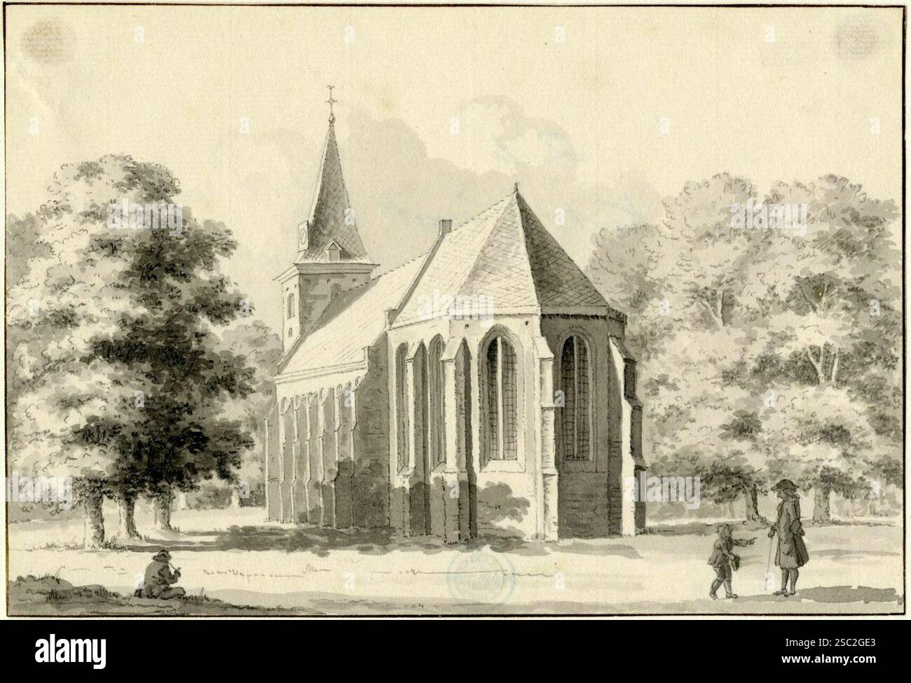Gezicht op de Nederlands Hervormde kerk te Zeist uit het zuidoosten ...