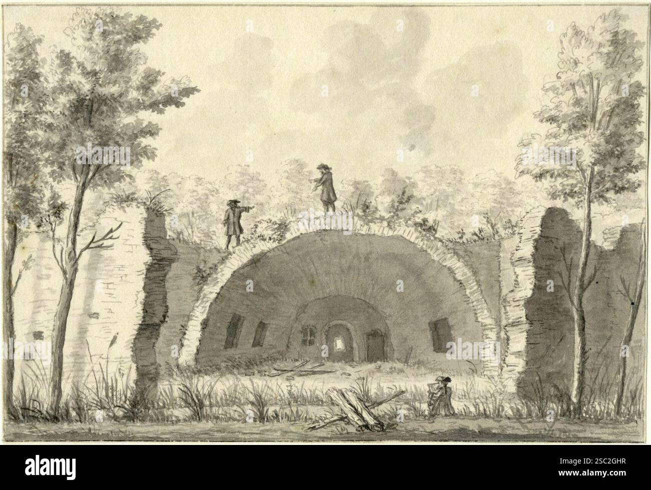 Gezicht in een tongewelf in de ruïne van het kasteel Aastein ook wel ...