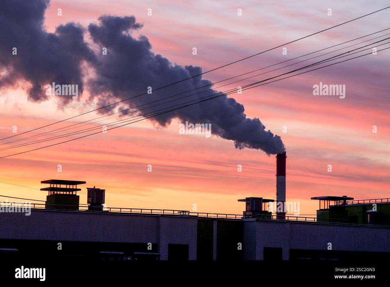 Saint Petersburg, Russia. 05th Feb, 2025. Smoke rises from the boiler ...