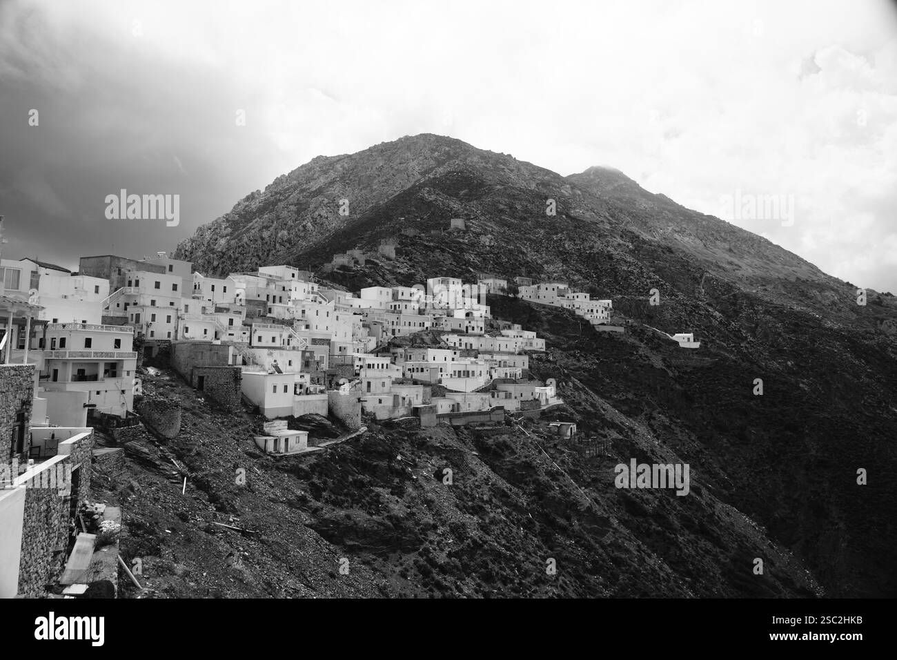 The Greek island of Karpathos surrounded by the Mediterranean Sea Stock ...