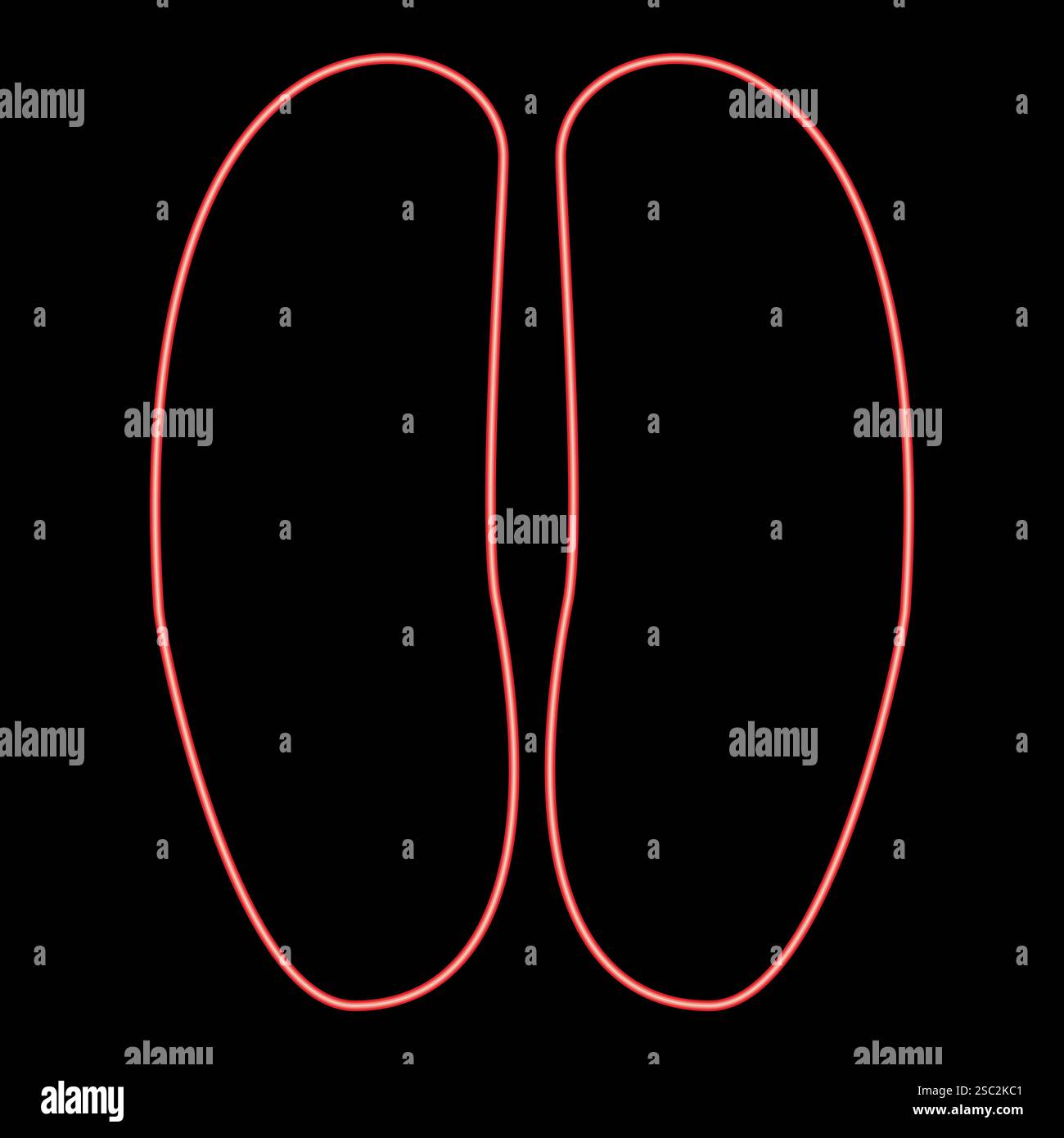 Neon hoof print cow bull red color vector illustration image flat style ...