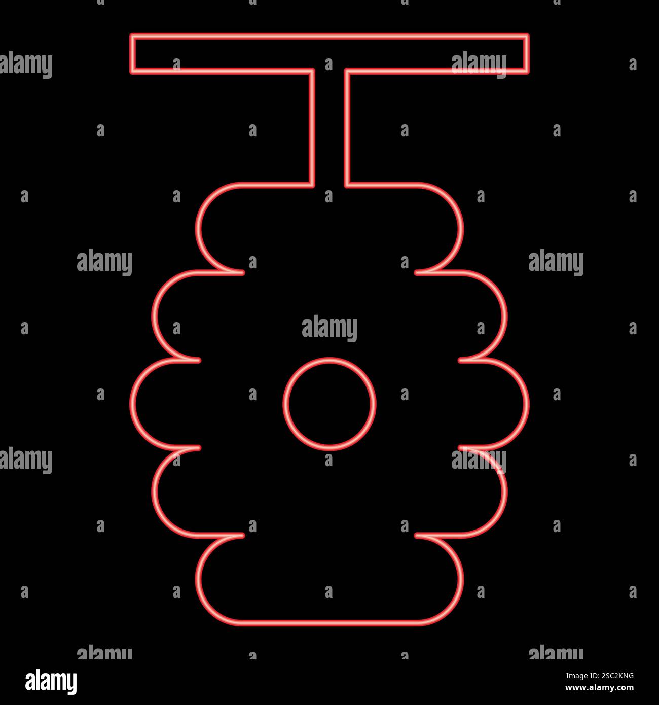 Neon beehive bee hive apiculture concept red color vector illustration ...