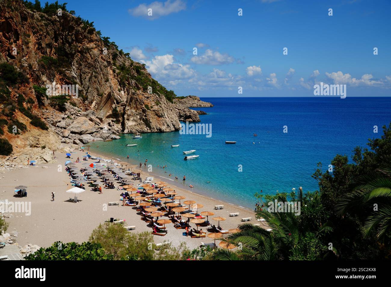 The Greek island of Karpathos surrounded by the Mediterranean Sea Stock ...