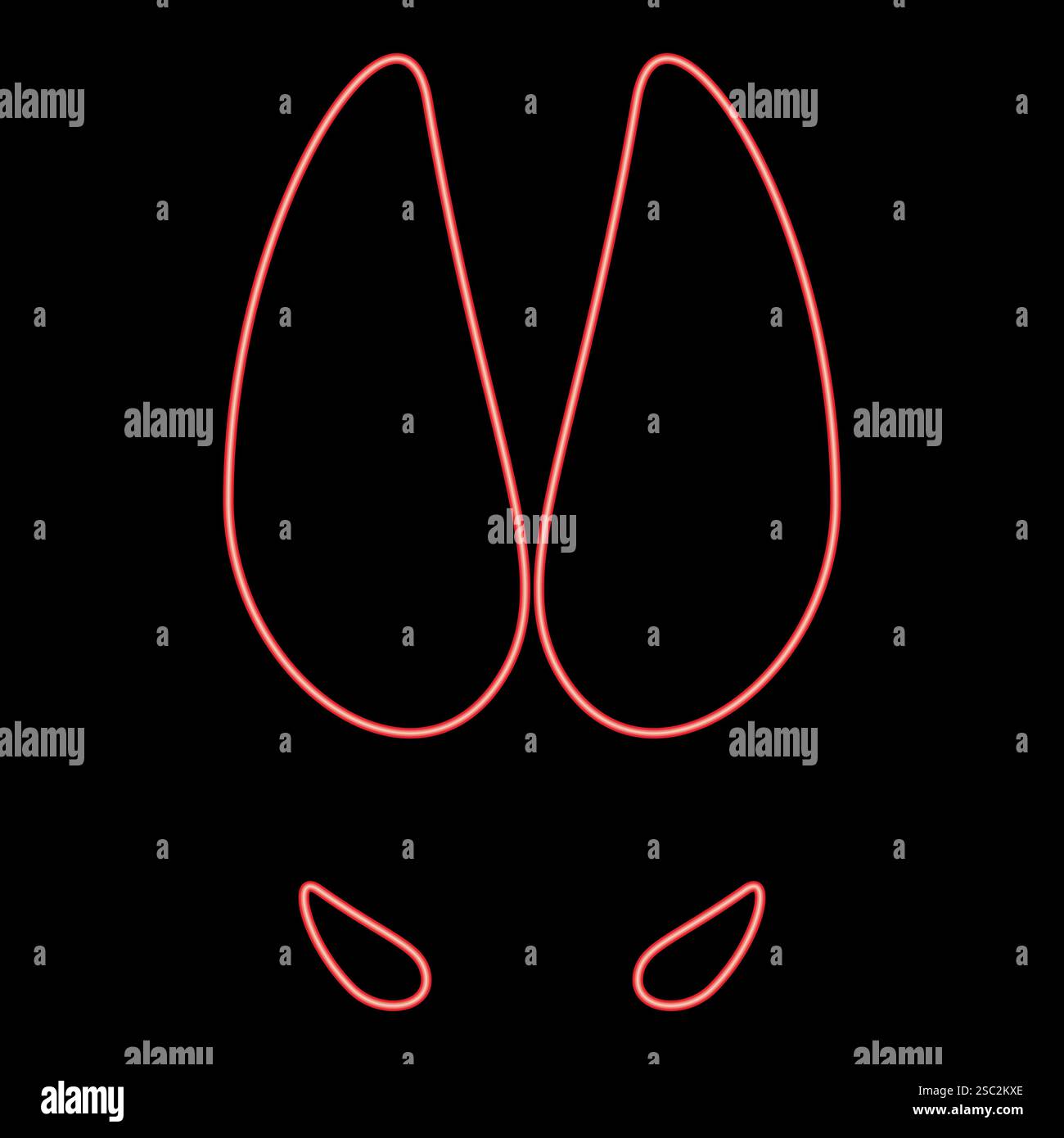 Neon hoof print wild boar hog red color vector illustration image flat ...