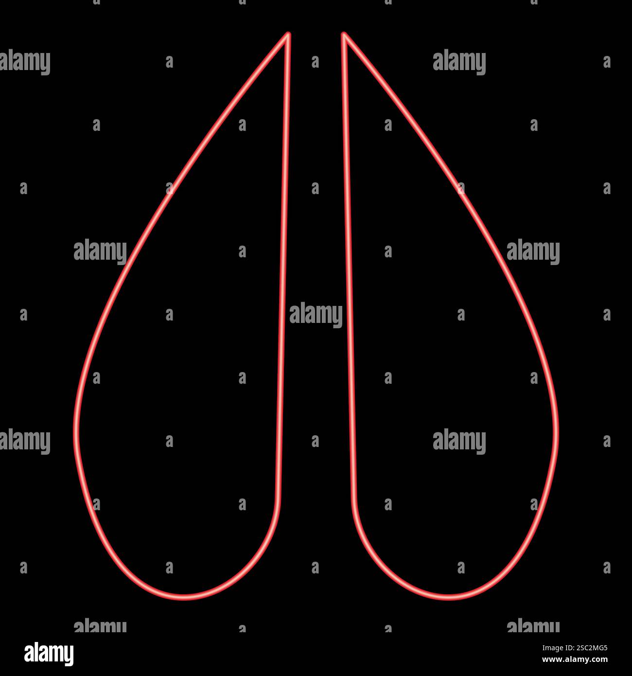 Neon hoof print goat nanny-goat red color vector illustration image ...